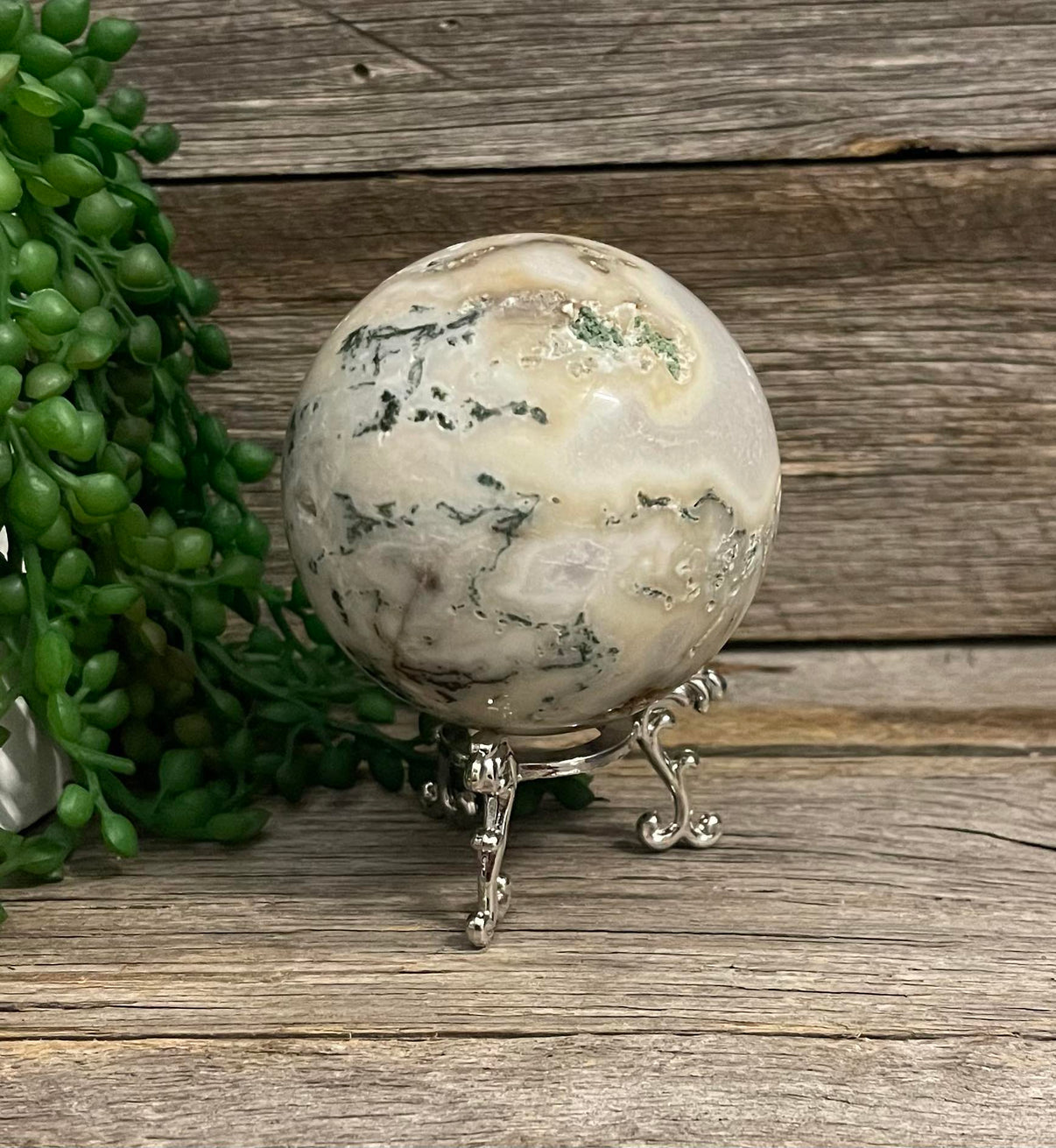 Moss Agate Sphere – The Spirit Orb